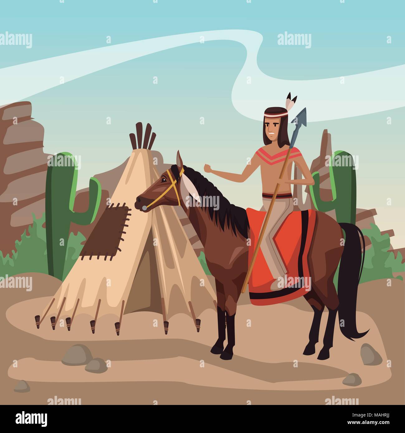 Indian riding horse Stock Vector Images - Alamy