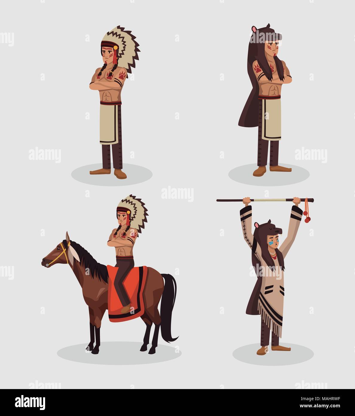 Native American Warriors Stock Vector Images - Alamy