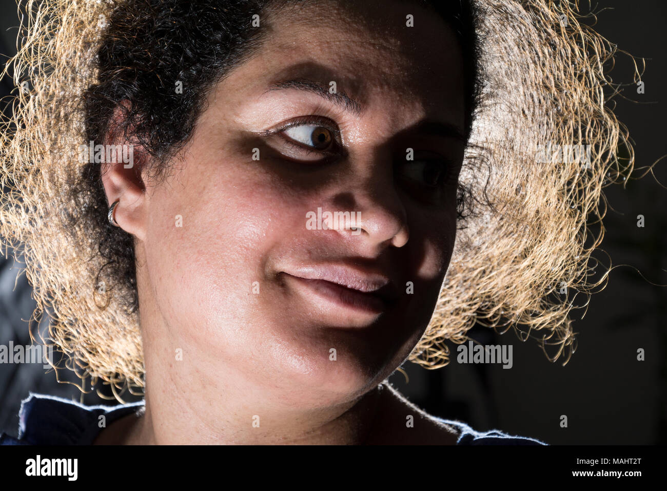 Woman hair back lit outside hi-res stock photography and images - Alamy