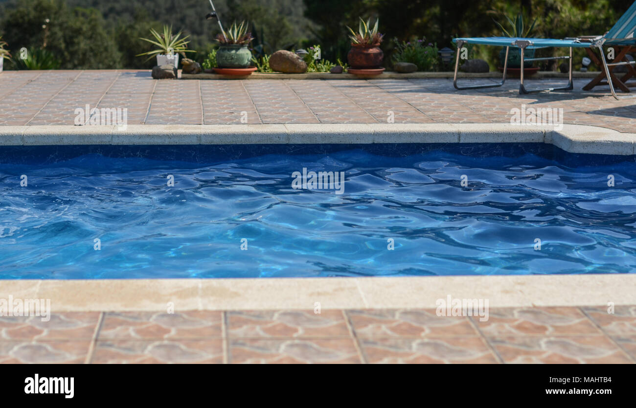 Swimming pool in the Spanish sunshine high up in the north eastern ...