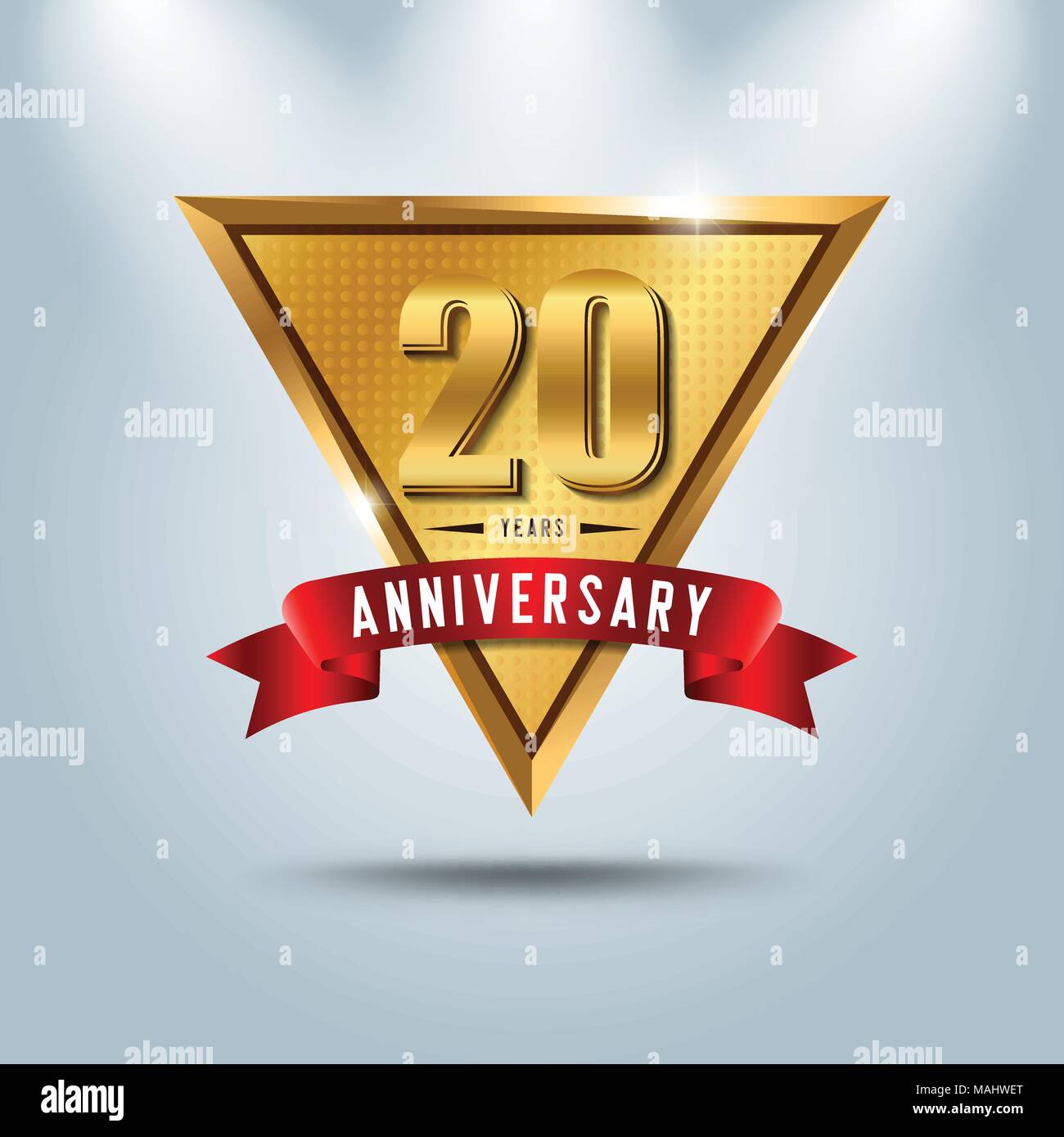 20 years anniversary celebration logotype. Golden anniversary emblem ...