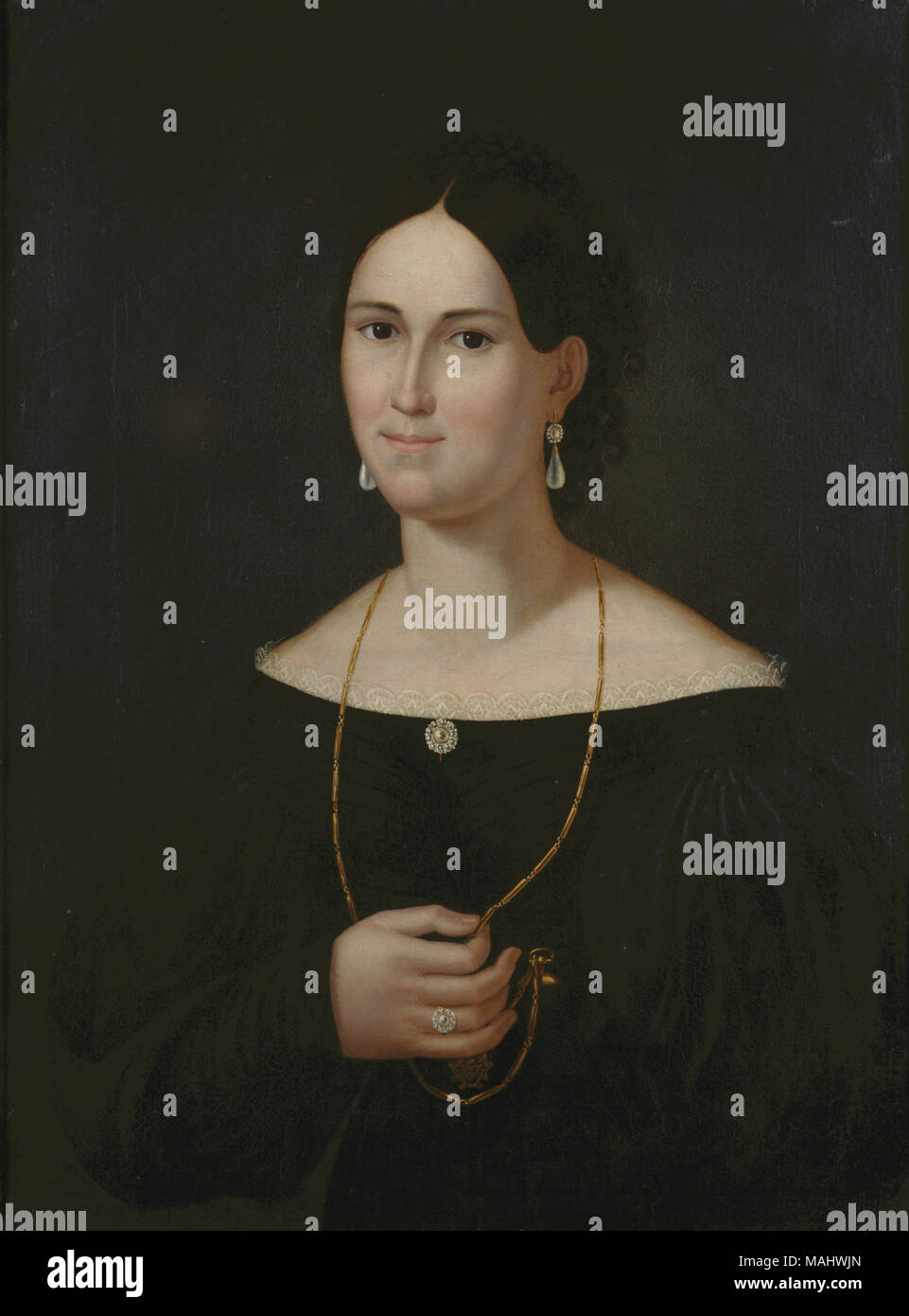 Half-length oil portrait of Martha Russell Sarpy, who married Jean ...