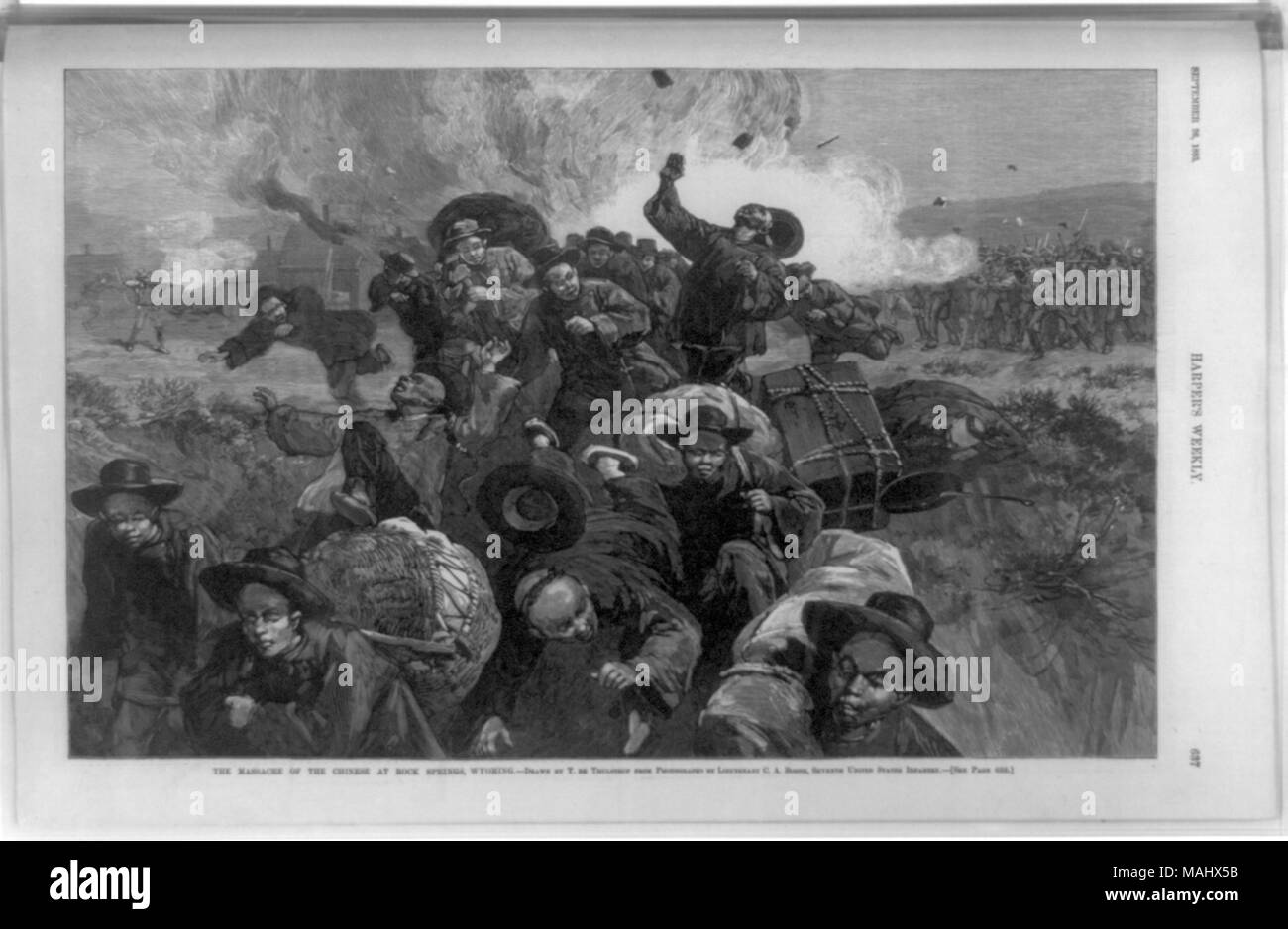 The massacre of the Chinese at Rock Springs, English: The massacre of ...