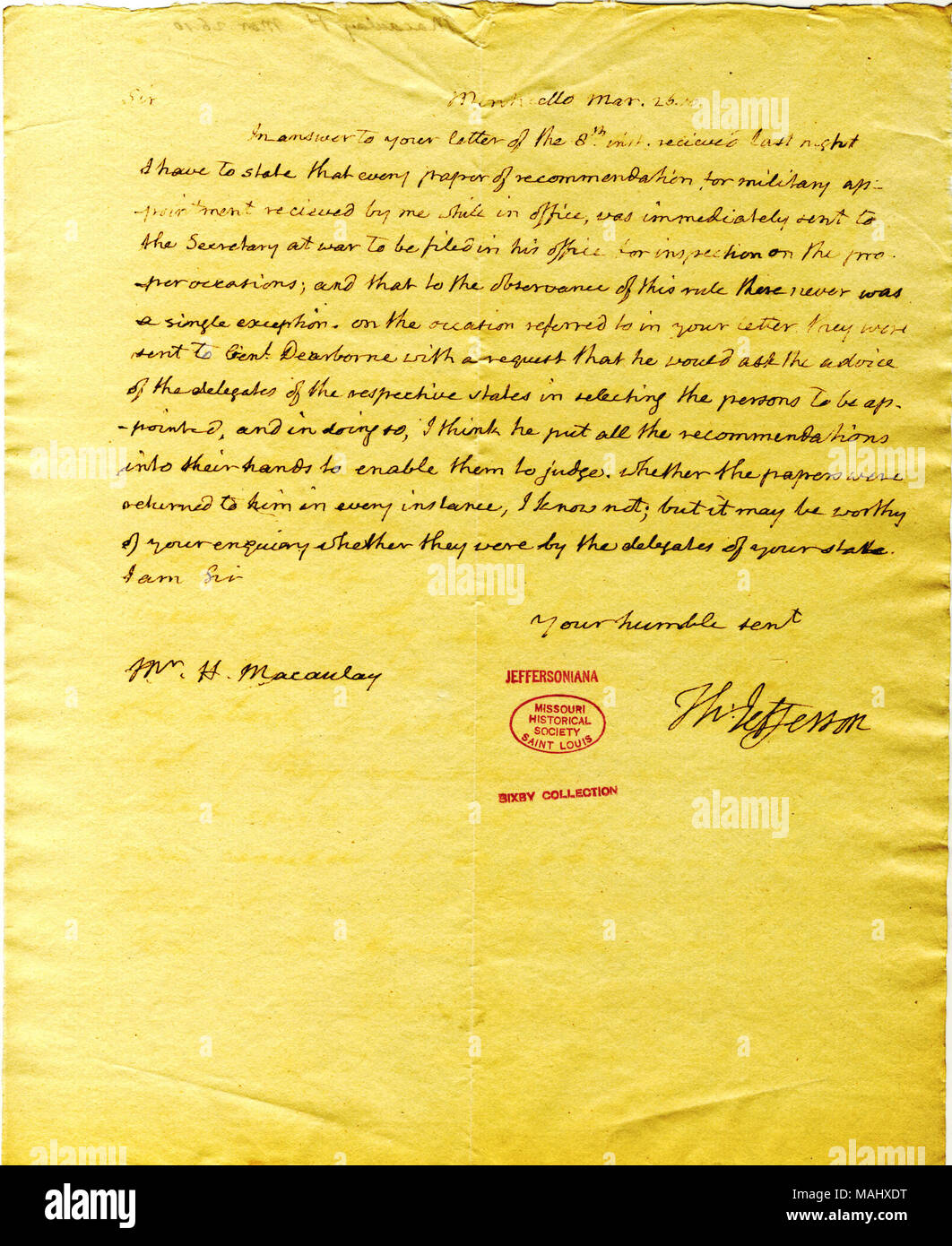 The papers of thomas jefferson hi-res stock photography and images - Alamy