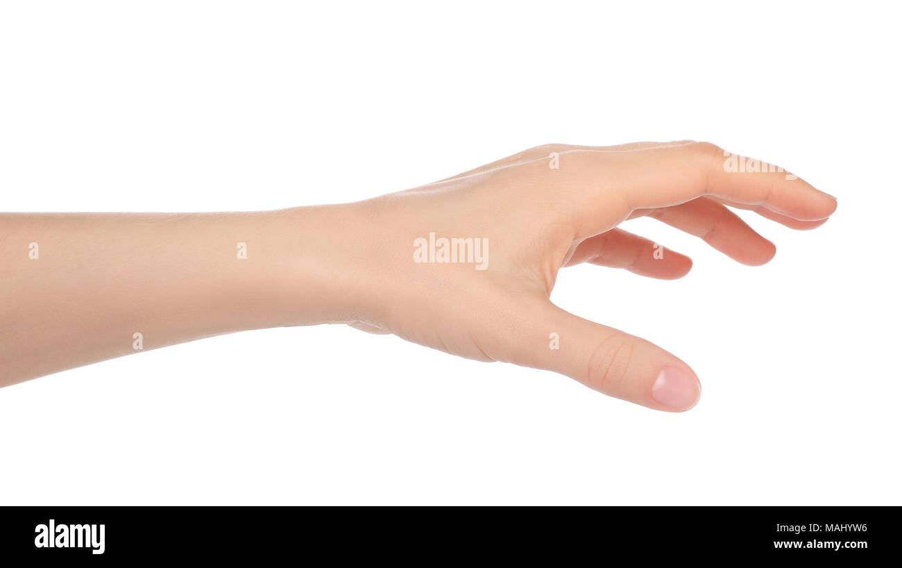 Woman hand showing blank sign hi-res stock photography and images - Alamy