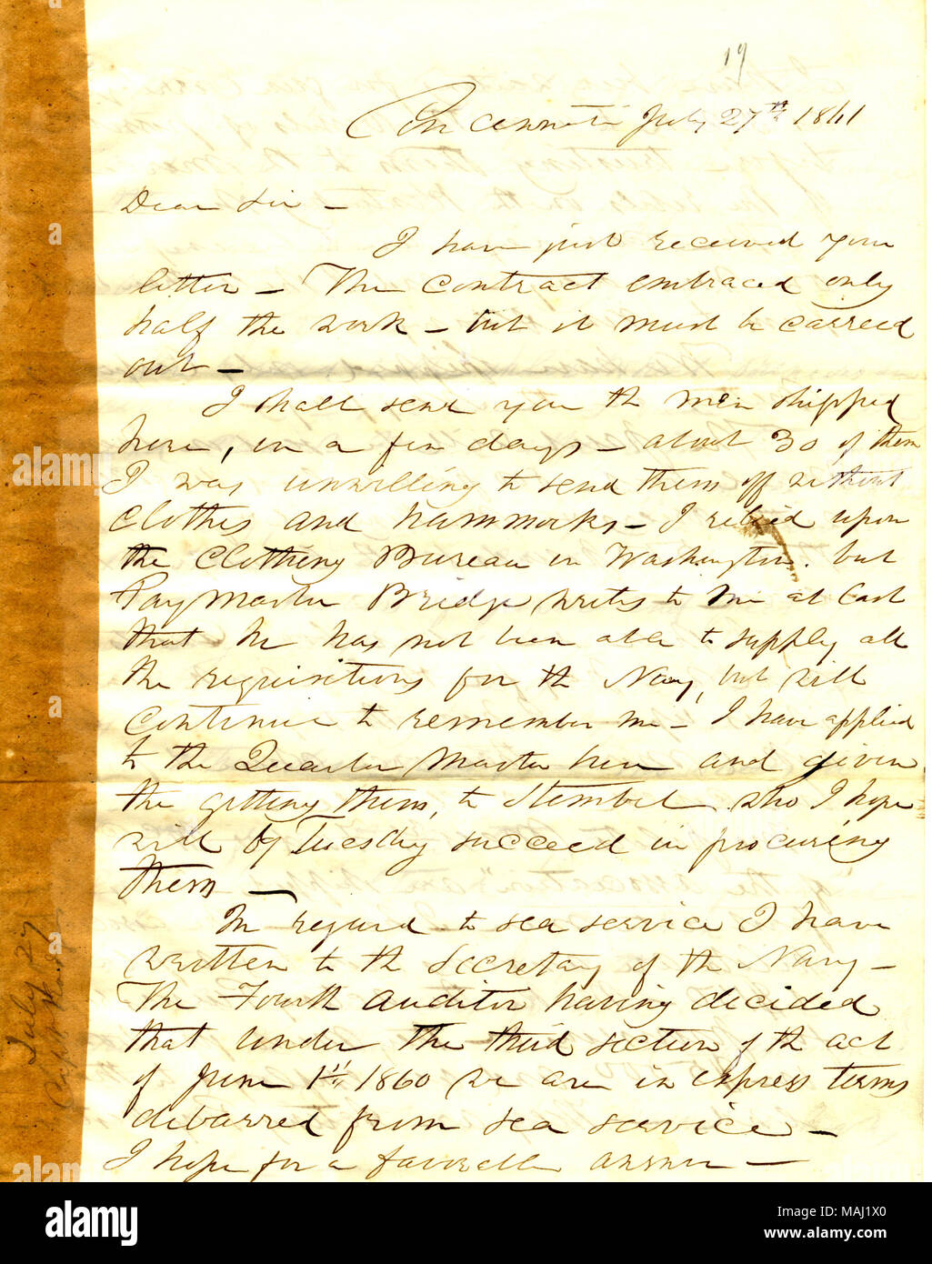 Title: Letter from John Rodgers, Cincinnati, Ohio, to Seth Ledyard ...