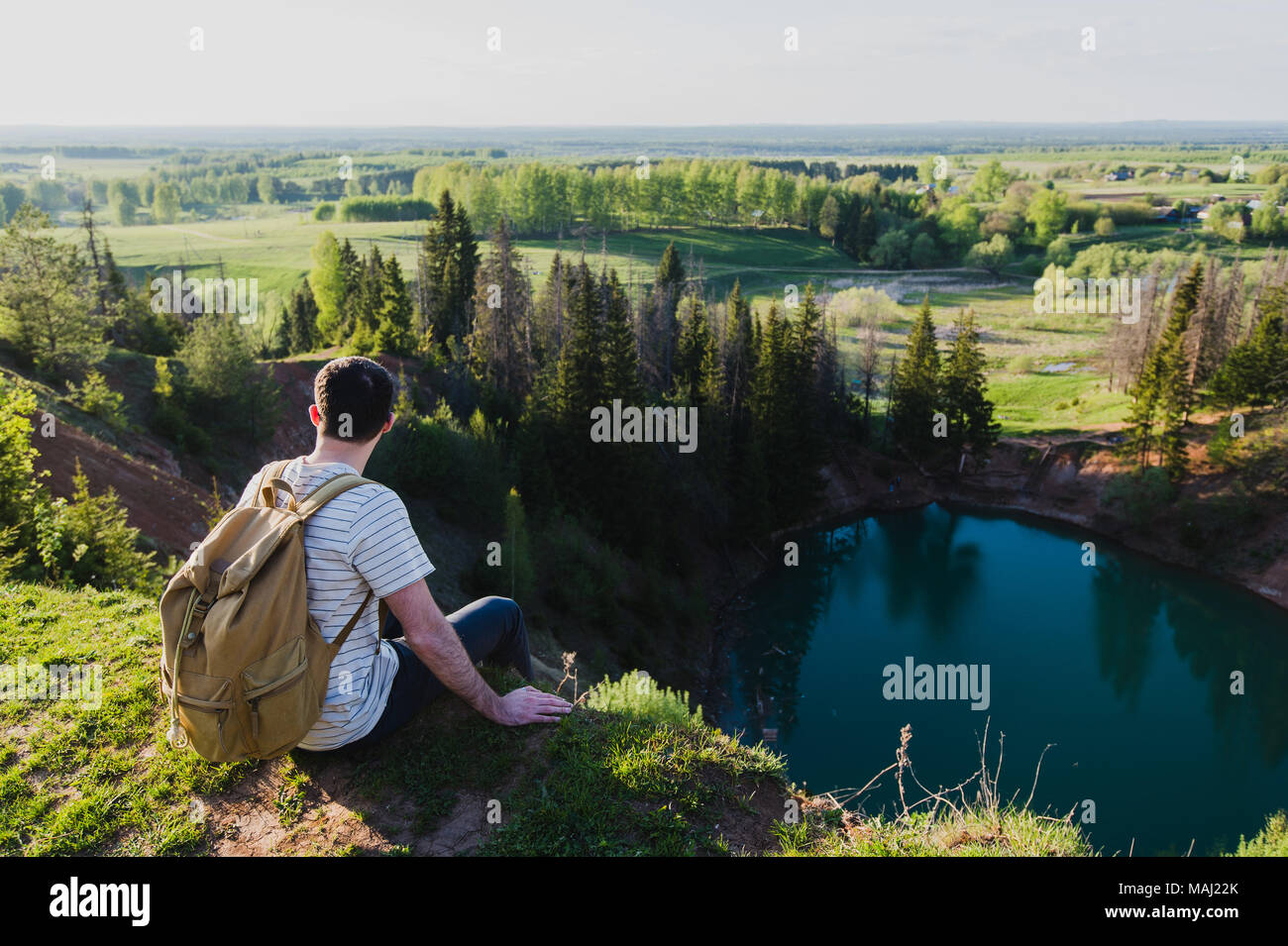 Man reaching up rear view hi-res stock photography and images - Alamy