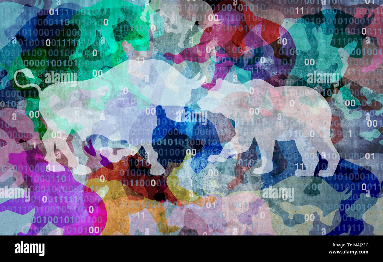 Stock market abstract background in a 3D illustration style with a ...