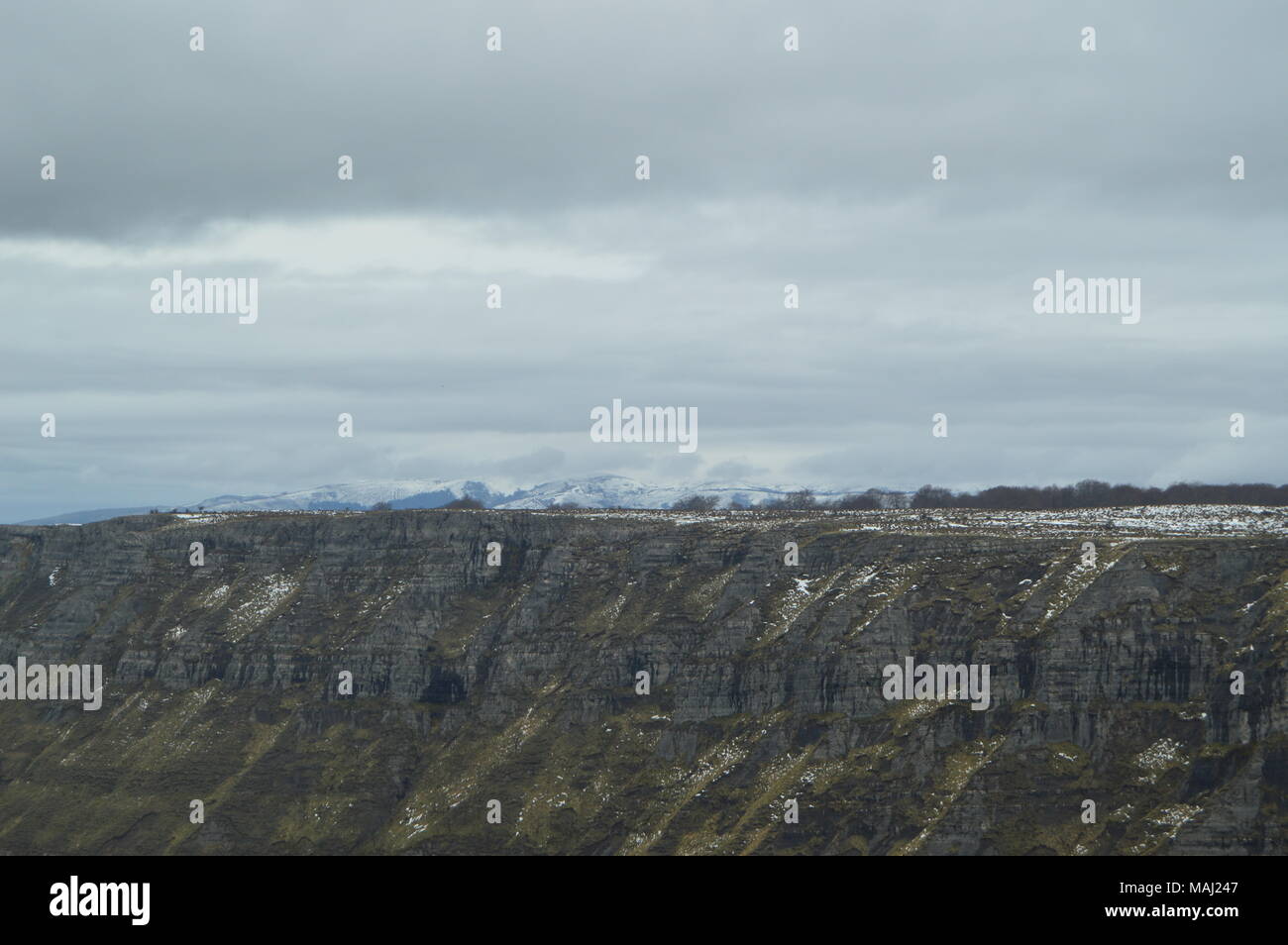 Snowy Mountains Near Jump Of The River Snowy Nervion. Nature Landscapes ...