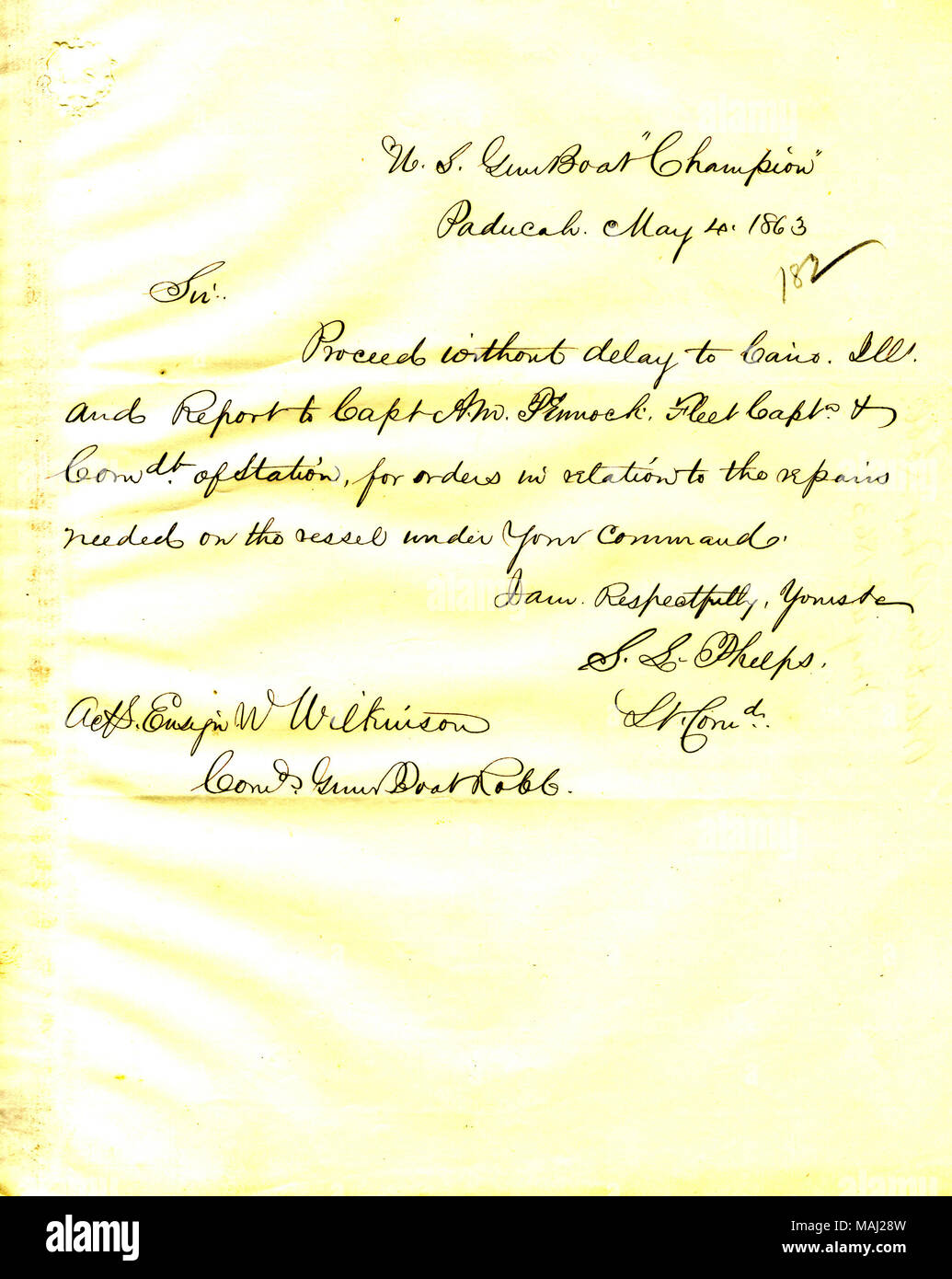 Title: Letter from Seth Ledyard Phelps, U. S. S. Champion, Paducah ...