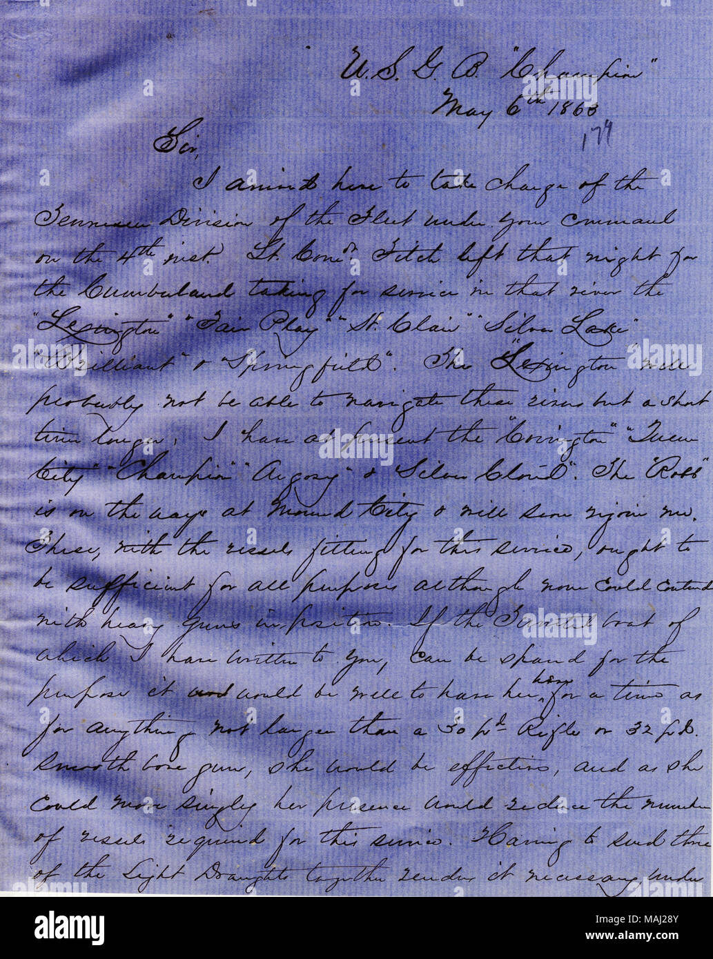 Regarding affairs in western Tennessee. Title: Letter from Seth Ledyard ...