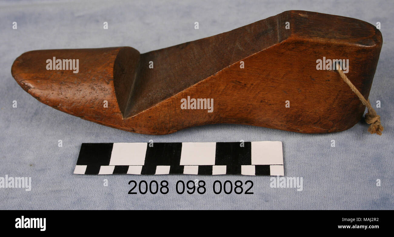 Dark tone wood shoe last Title: Wood Shoe Last . circa 1820 Stock Photo ...