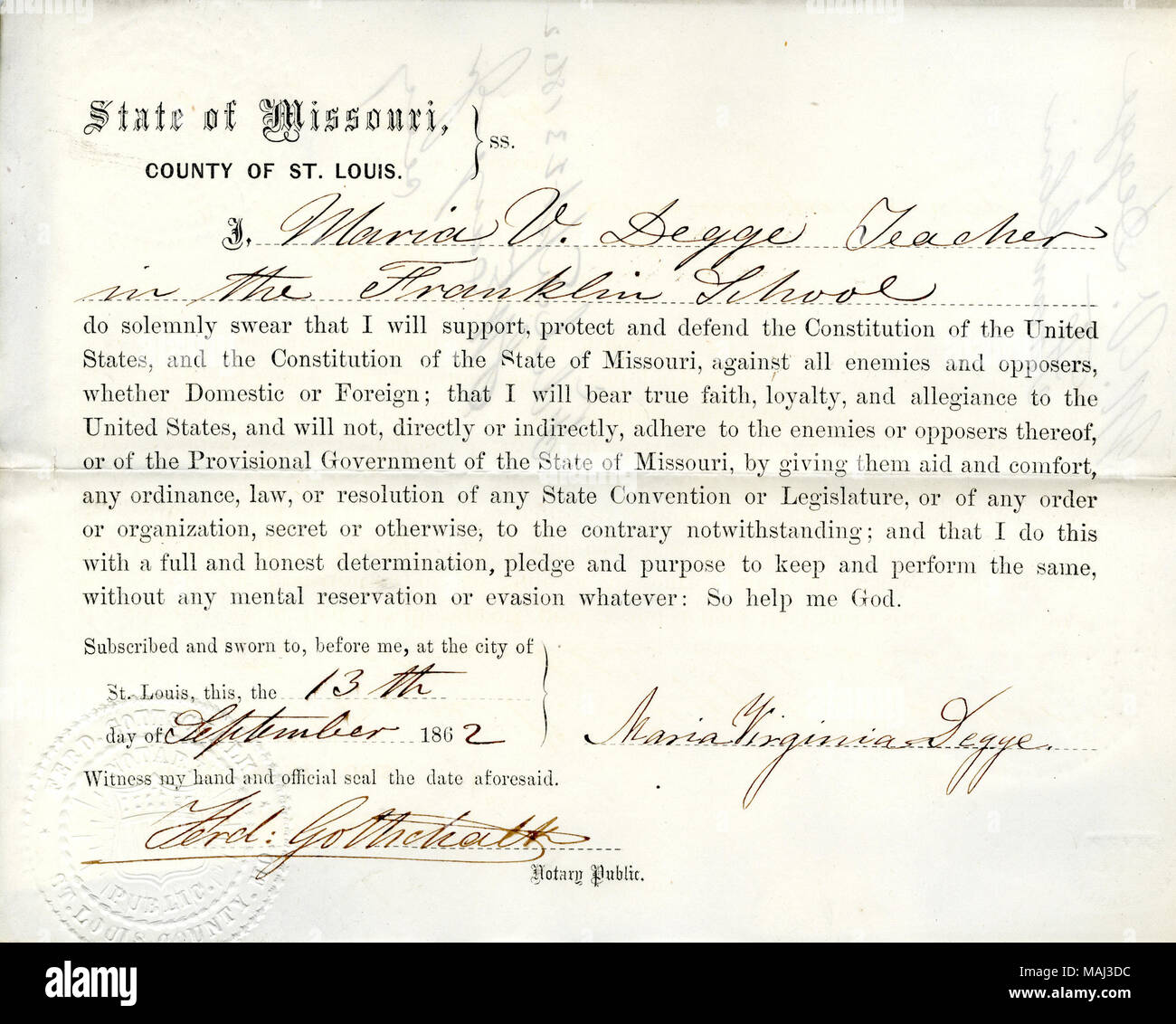 Oath of allegiance virginia hi-res stock photography and images - Alamy