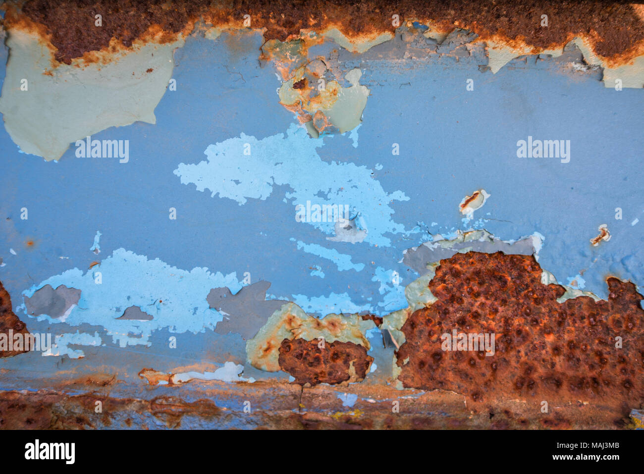 Rusty texture of metal painted in blue color Stock Photo - Alamy