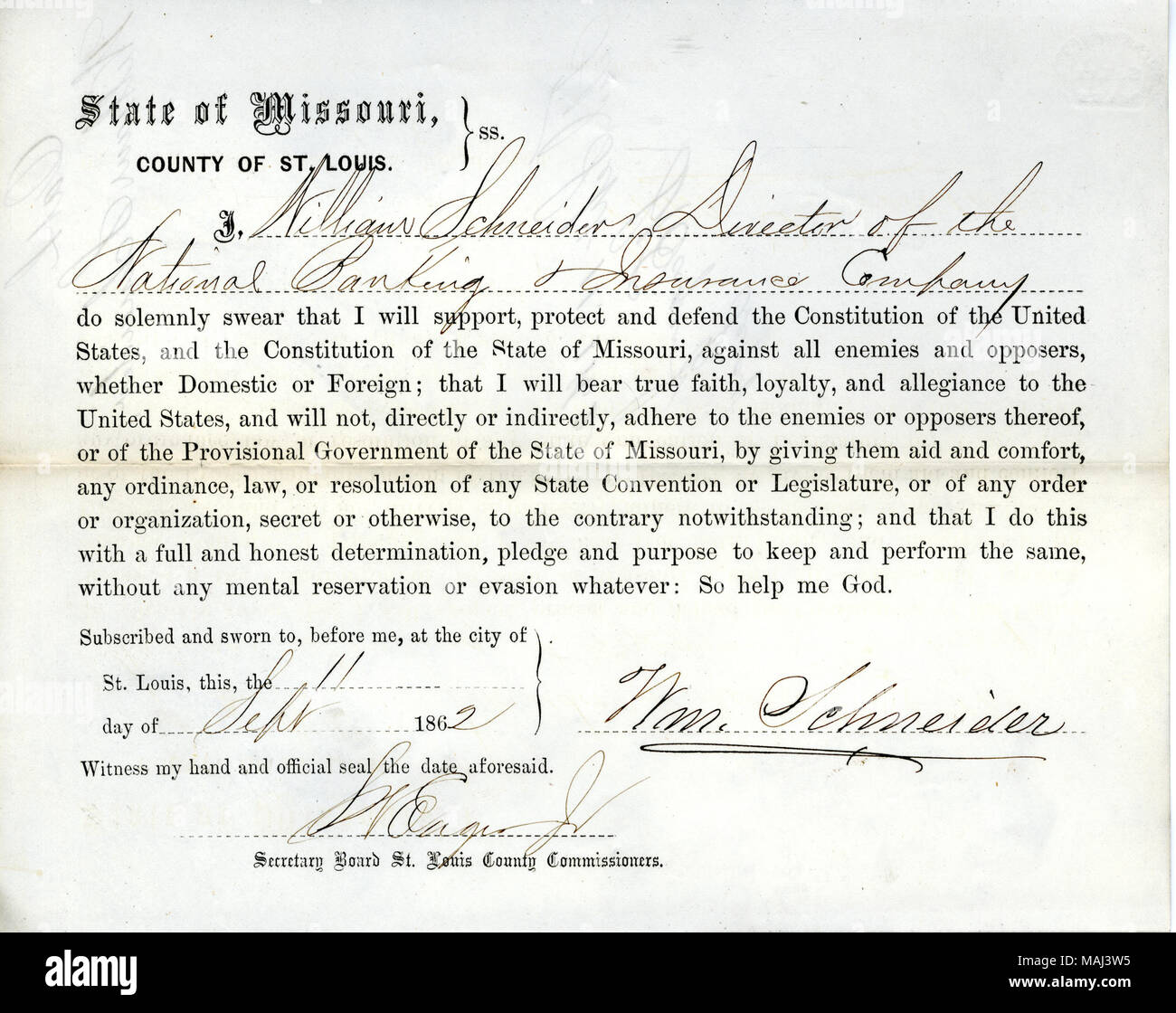 Swears oath of allegiance to the Government of the United States and ...