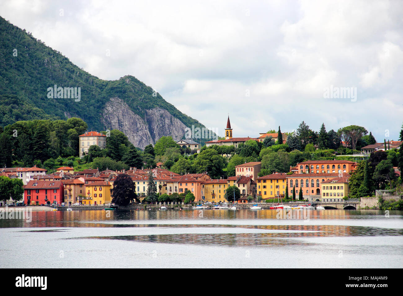 Malgrate village at Como lake, view from Lecco, Lombardy, Italy Stock ...