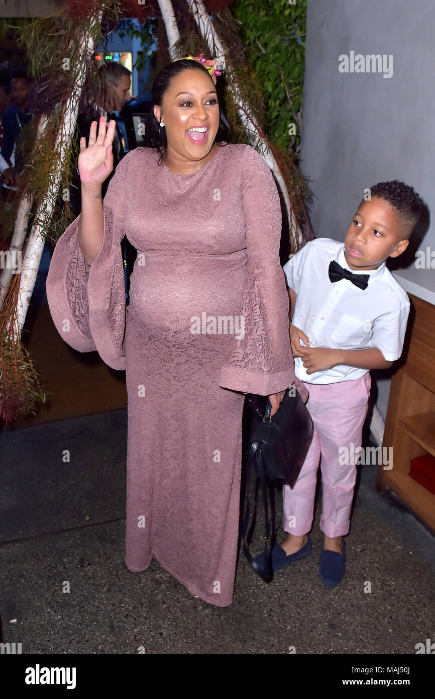 Tia Mowry and her son Cree Taylor Hardrict attend the Tia Mowry's ...