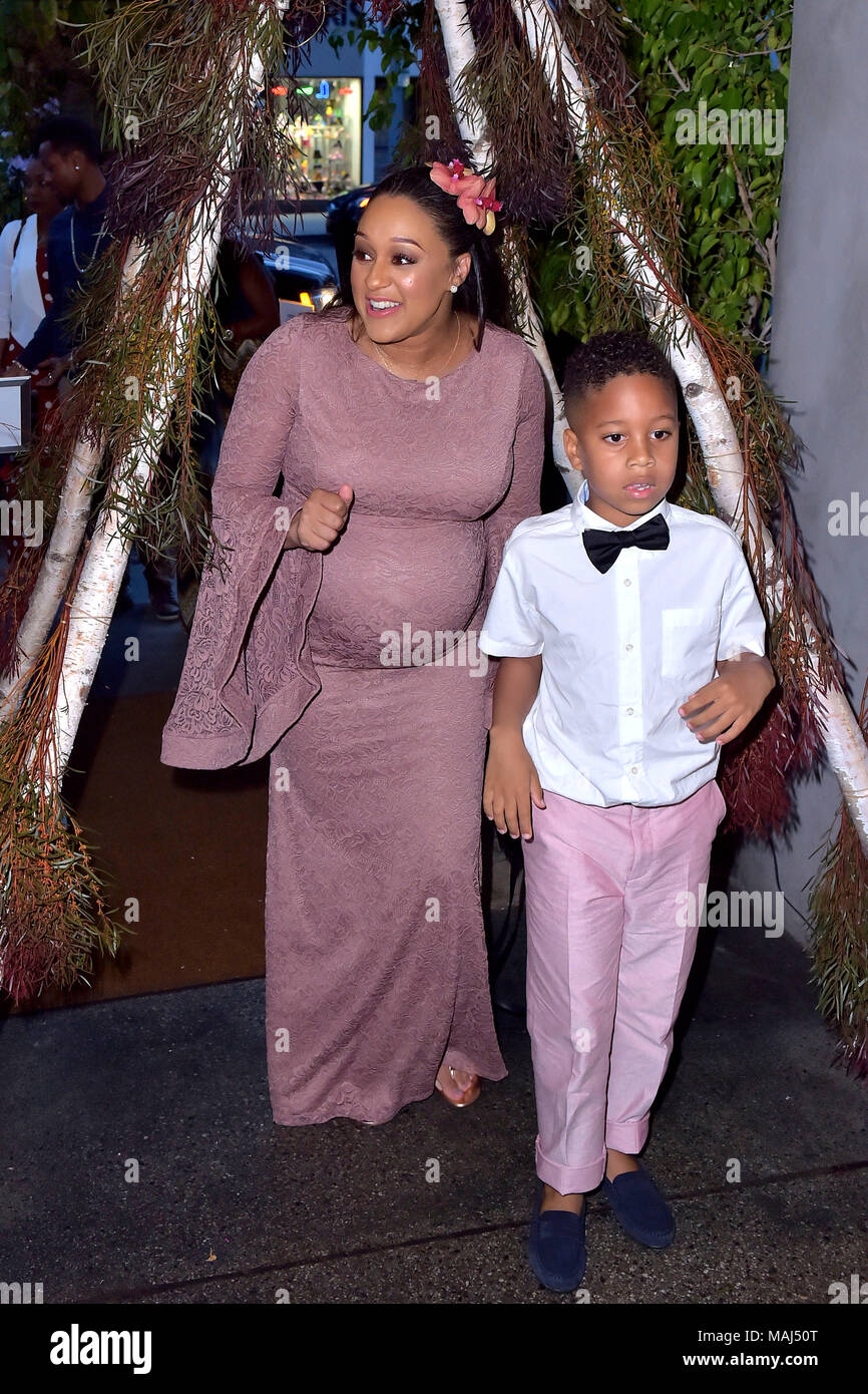 Tia Mowry and her son Cree Taylor Hardrict attend the Tia Mowry's ...