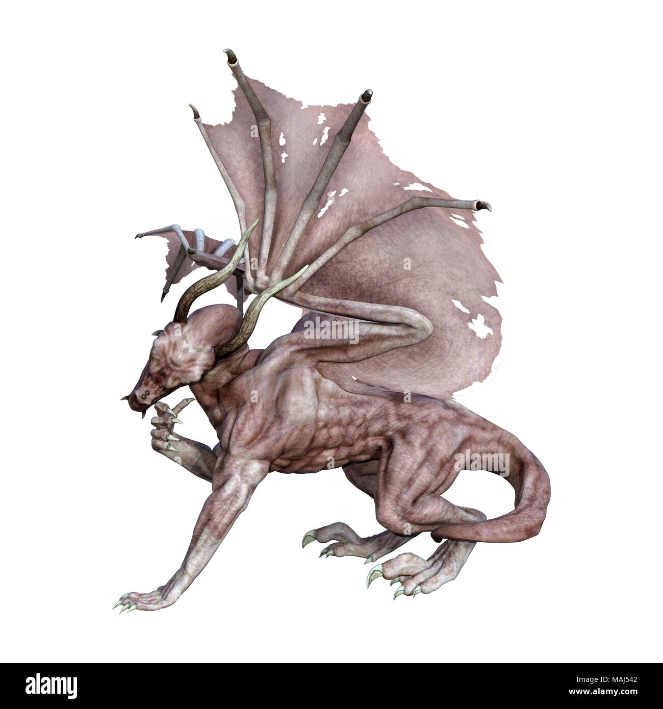 3D rendering of a fantasy vampire dragon isolated on white background ...
