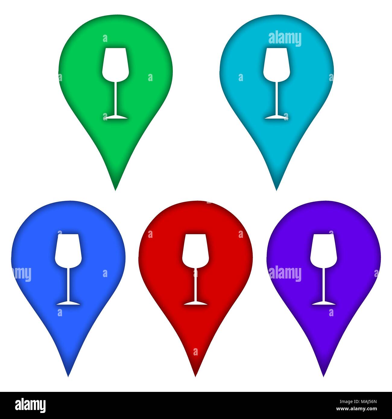 Glass in the technique of paper cut out. Logo for restaurants and bars ...