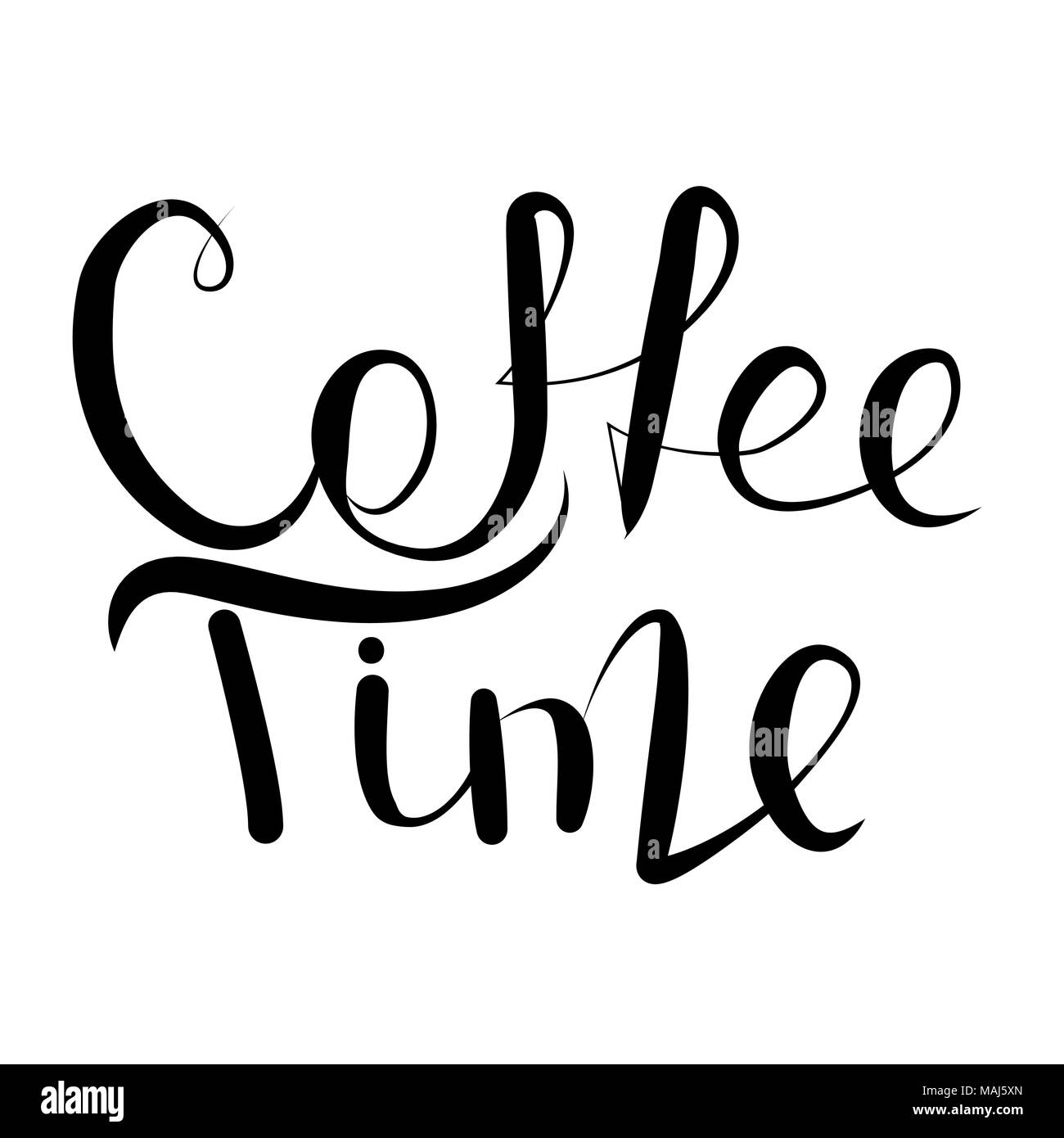 Calligraphy coffee time vector illustration design Stock Vector Image ...