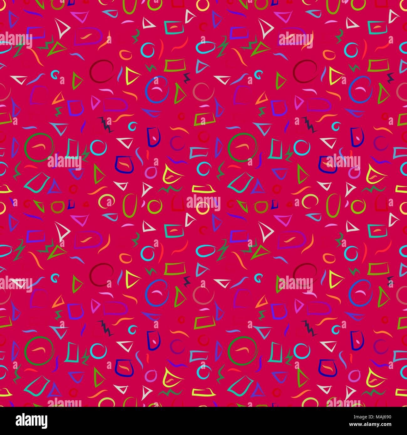 Seamless repeating pattern from geometric figures drawn by hand Stock ...