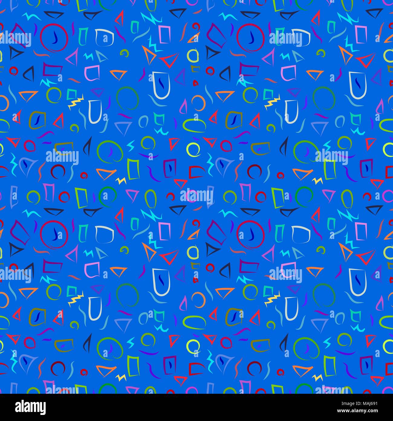 Seamless repeating pattern from geometric figures drawn by hand Stock ...