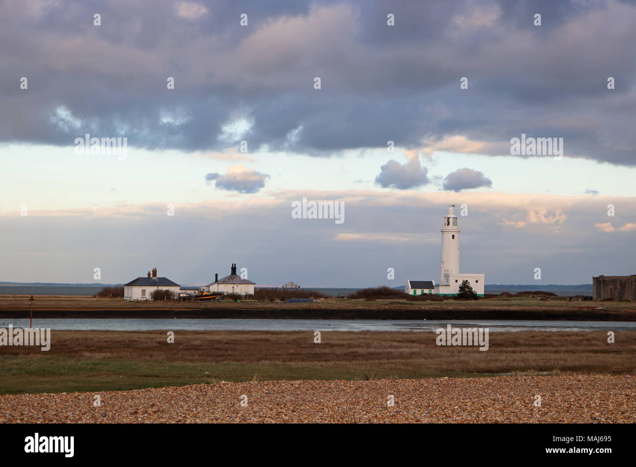 Hurst Castle Lighthouse Hampshire England UK Stock Photo - Alamy