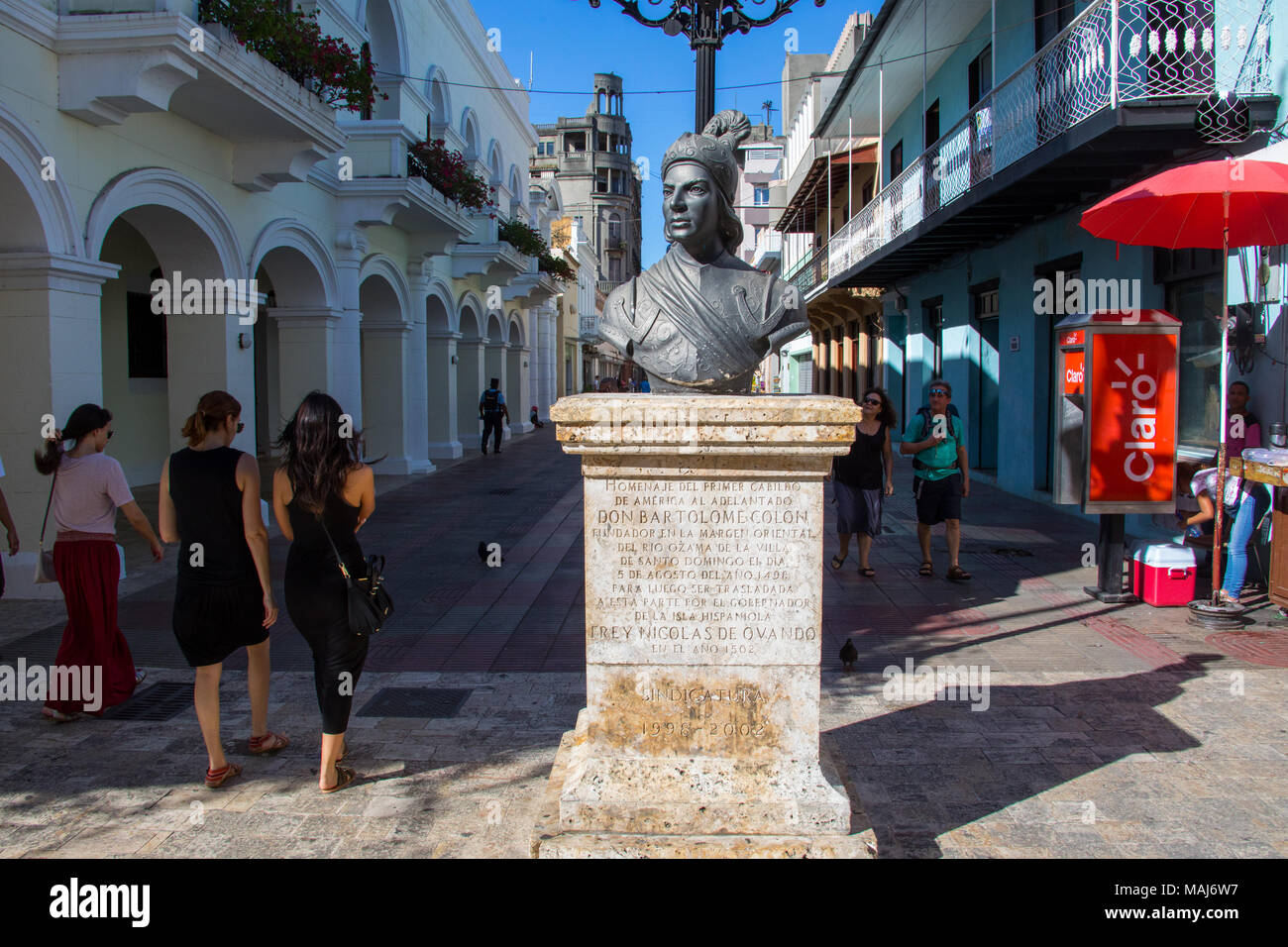 Sculpture of Don Bartolome Colon or Bartholomew Columbus, Santo Domingo ...