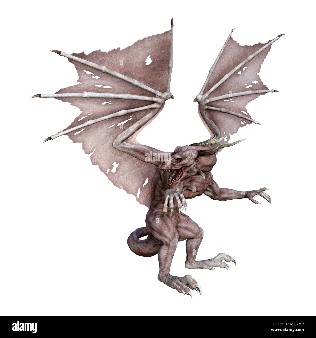 3D rendering of a fantasy vampire dragon isolated on white background ...