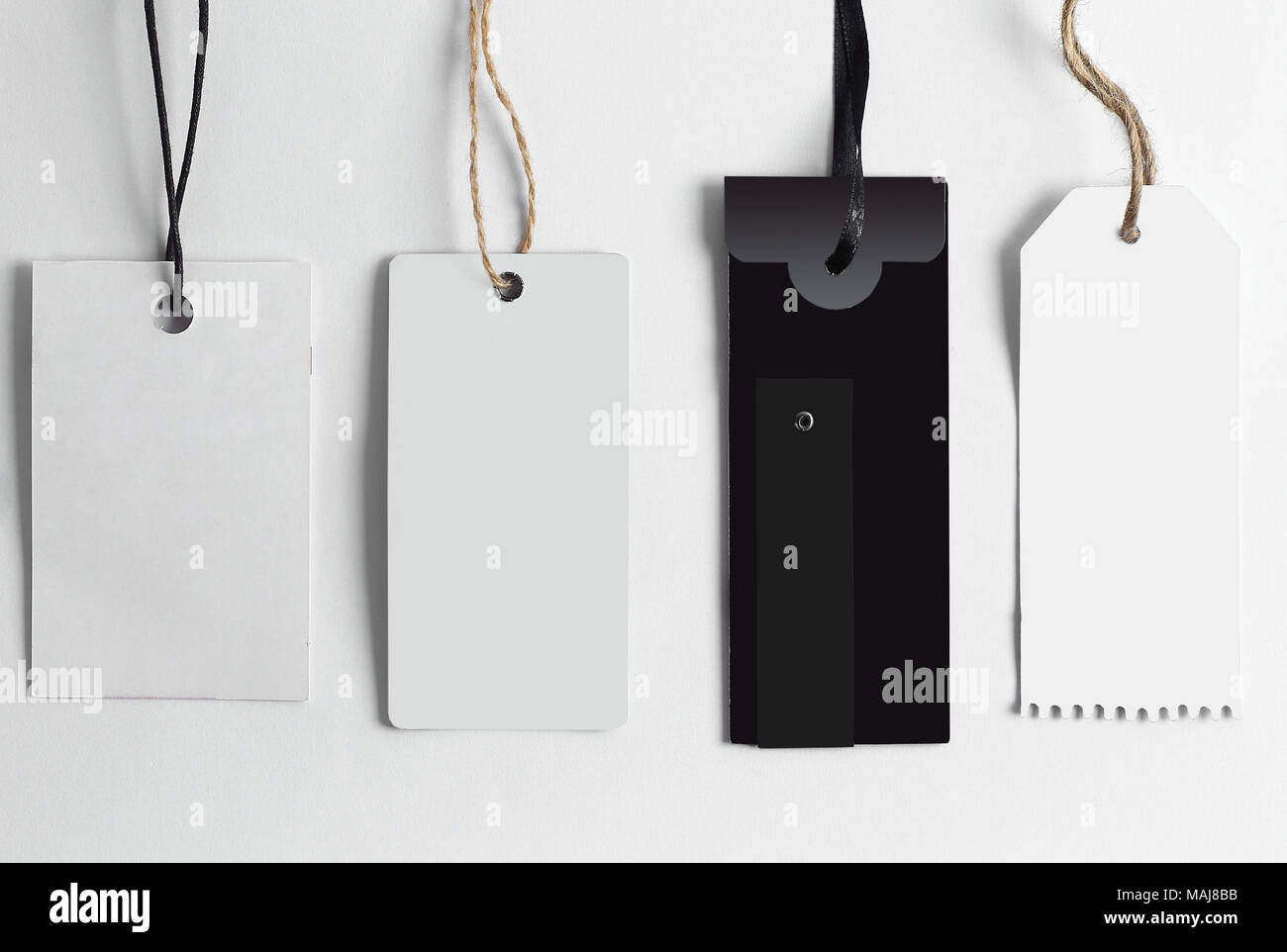 collection of decorative labels from a cardboard Stock Photo - Alamy