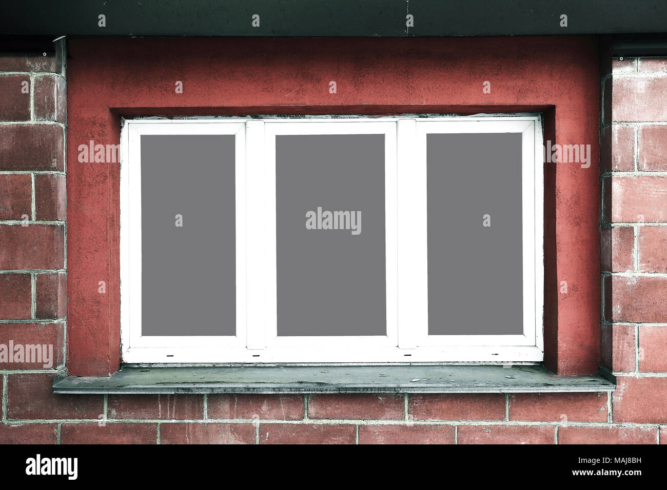 window with blank Windows on a brick wall.abstract background Stock ...