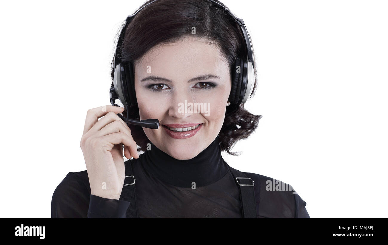 closeup.portrait of an employee call center Stock Photo - Alamy