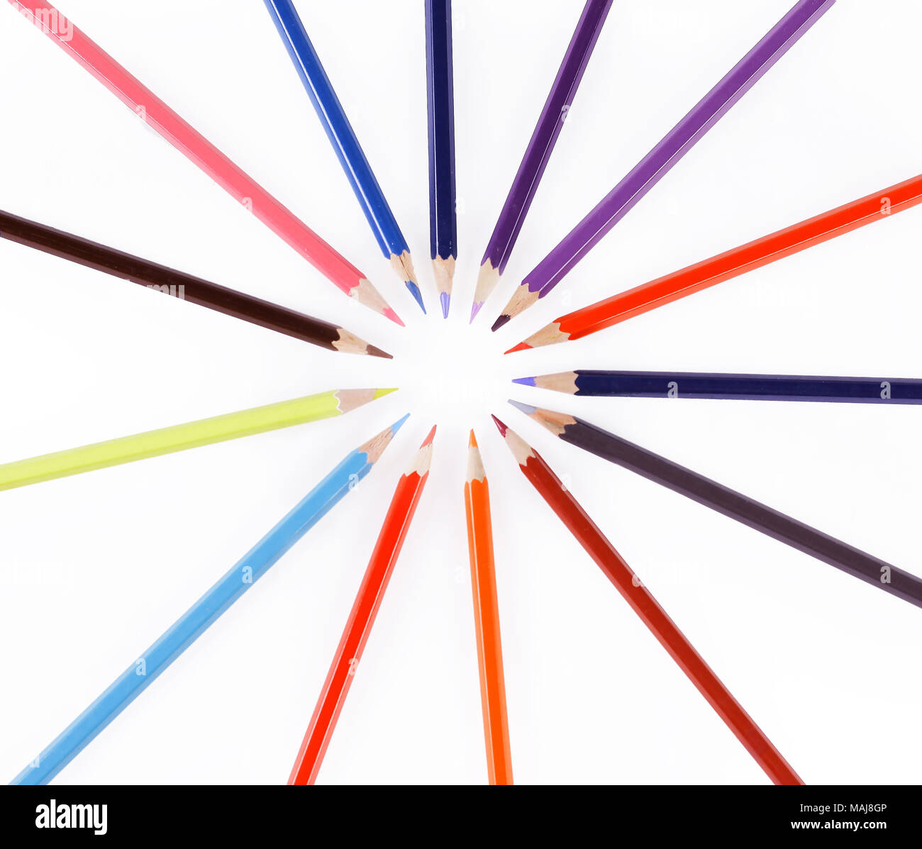colored pencils.isolated on a white background Stock Photo - Alamy