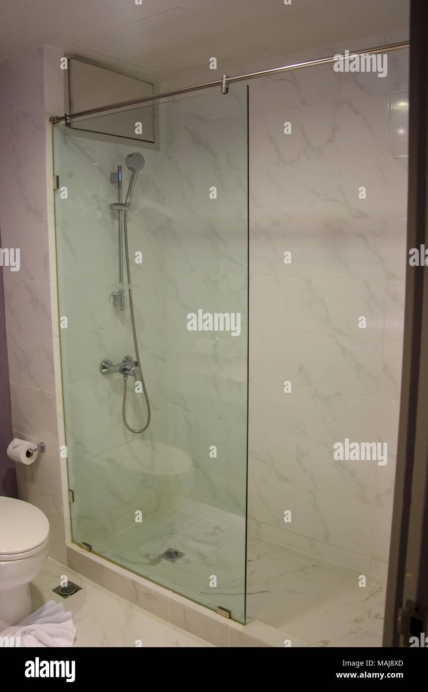 Modern interior bathroom shower Stock Photo - Alamy