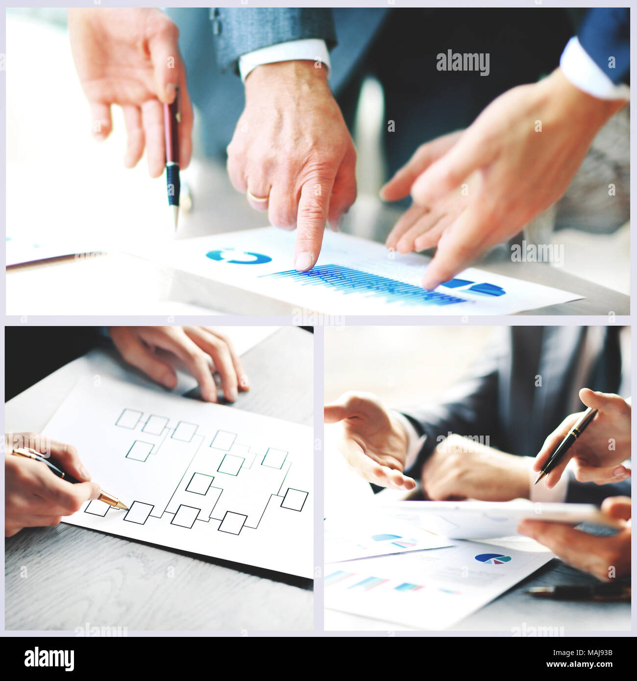 Collage photo young people working together in business Stock Photo - Alamy