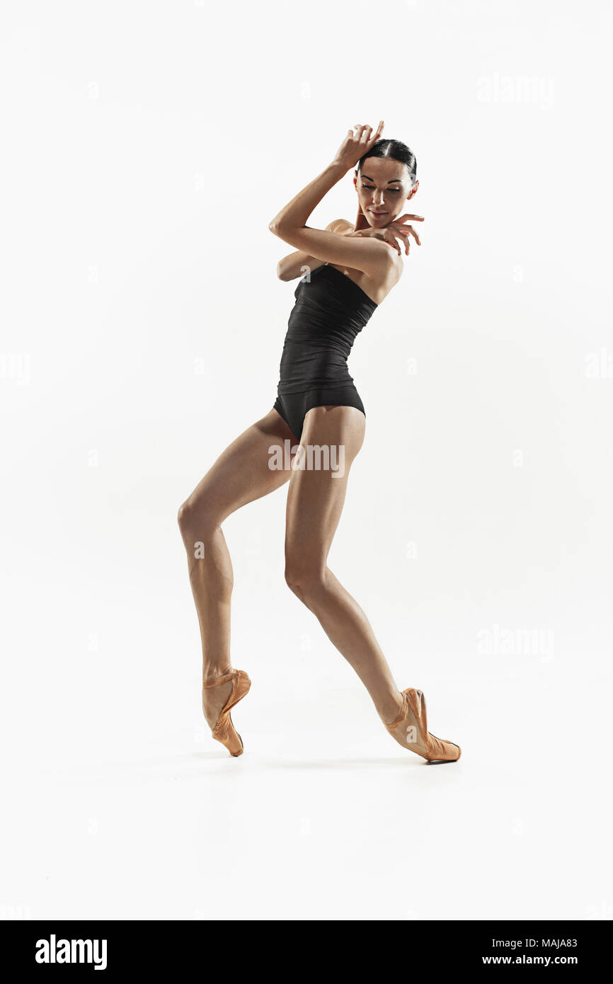 Aerobics fitness woman exercising isolated in full body Stock Photo - Alamy
