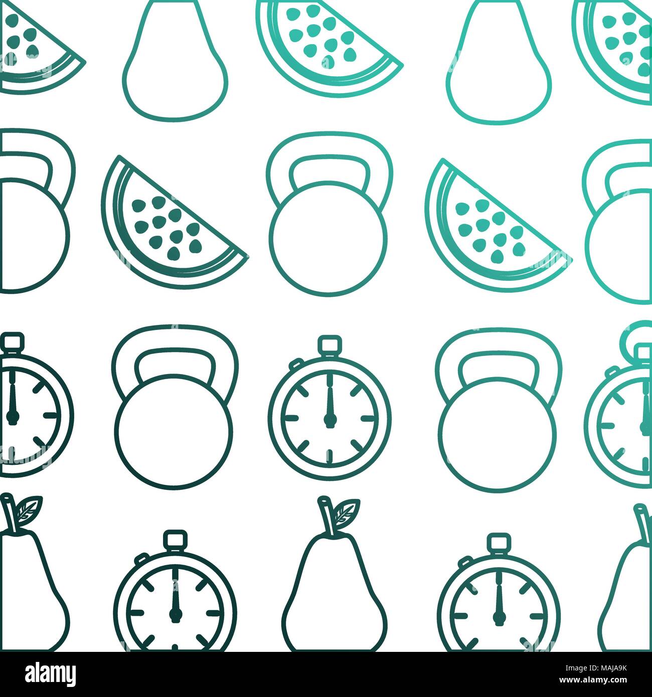 healthy lifestyle elements pattern background vector illustration ...