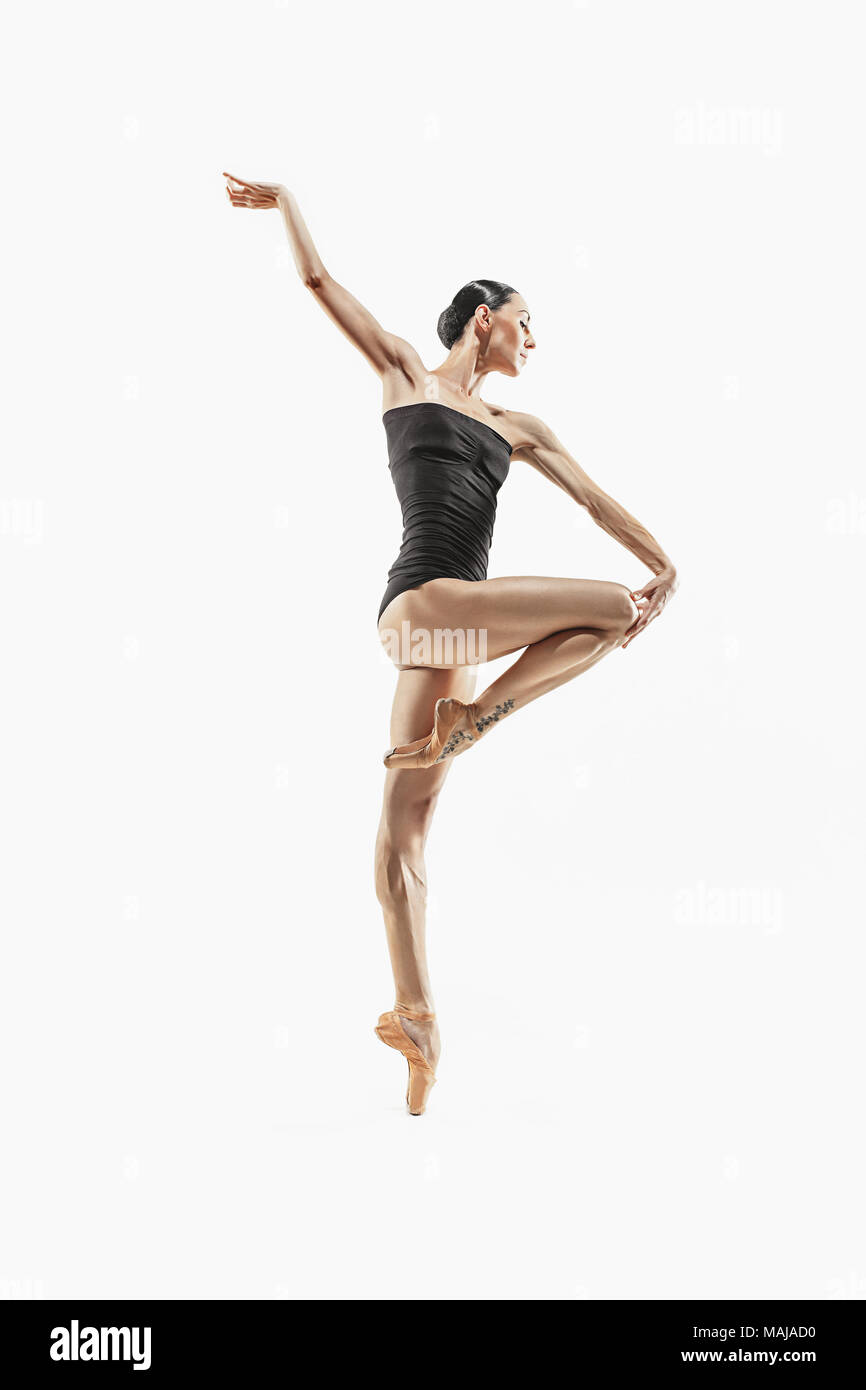 Aerobics fitness woman exercising isolated in full body Stock Photo - Alamy