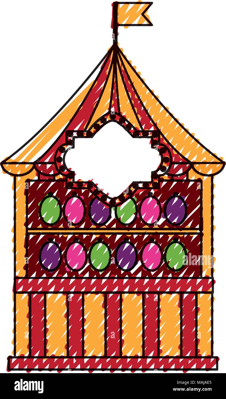 kiosk of fair target shooting with balloons vector illustration design ...