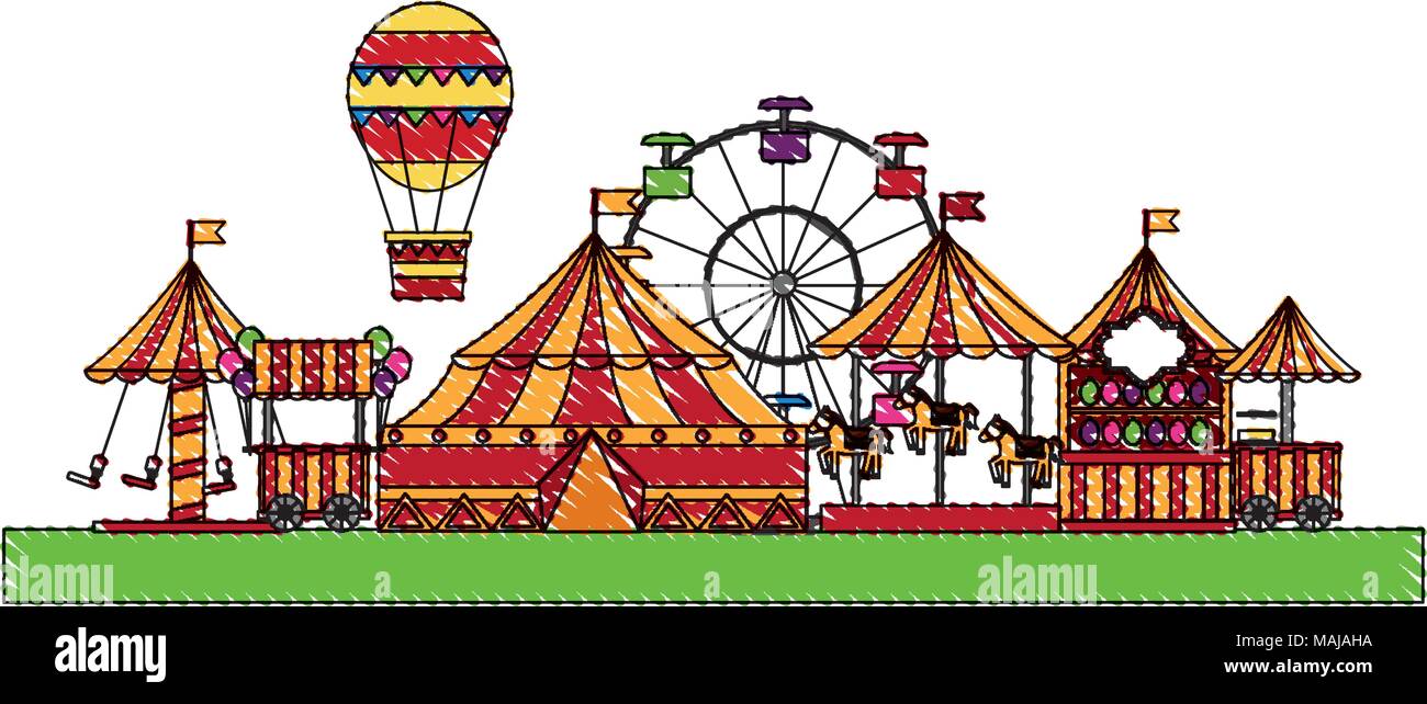 circus fair scene icons vector illustration design Stock Vector Image ...
