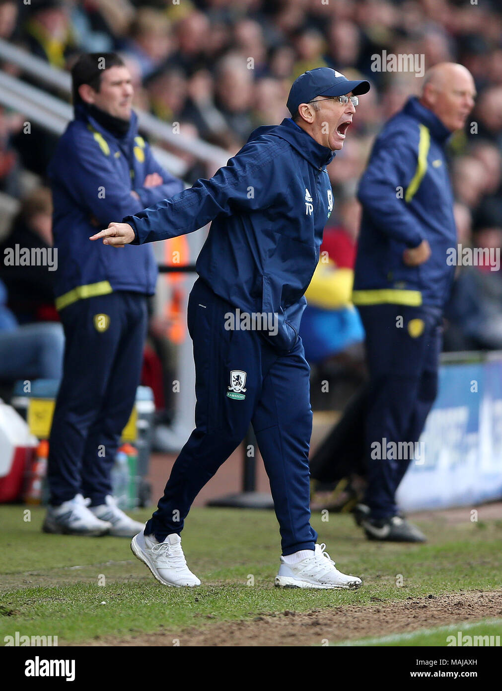 Middlesbrough manager Tony Pulis during the Championship match at the ...