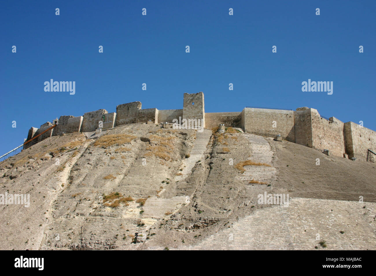 Medieval fortified palace in the centre of Aleppo known as the Citadel ...