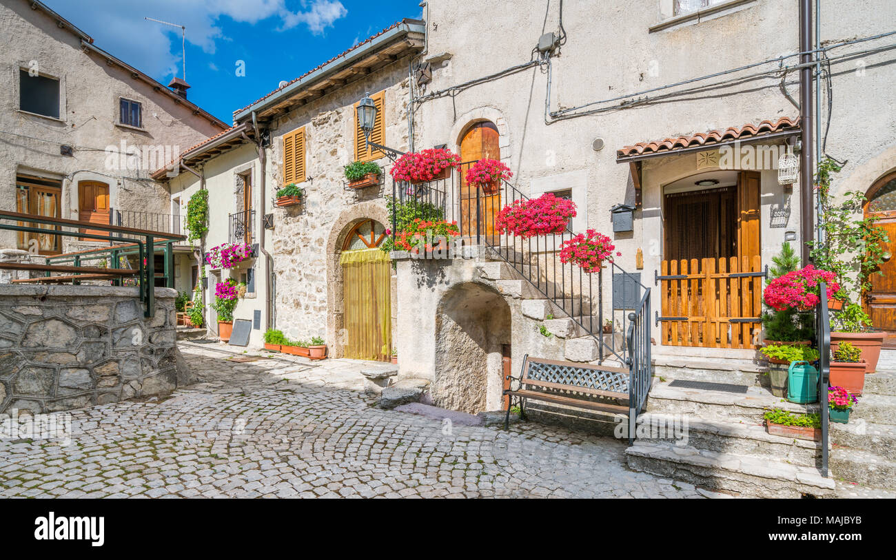 Scenic sight in Opi, rural village in Abruzzo National Park, province ...