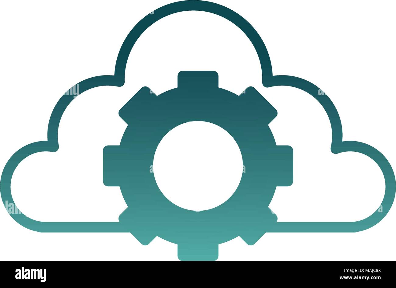 cloud computing with gear vector illustration design Stock Vector Image ...