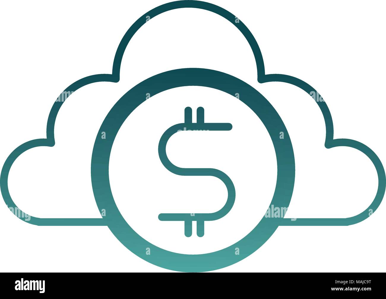 cloud computing with coin money vector illustration design Stock Vector ...
