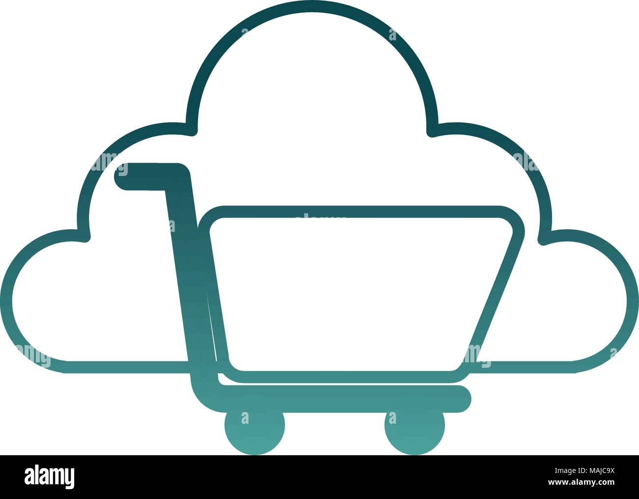 cloud computing with shopping cart vector illustration design Stock ...