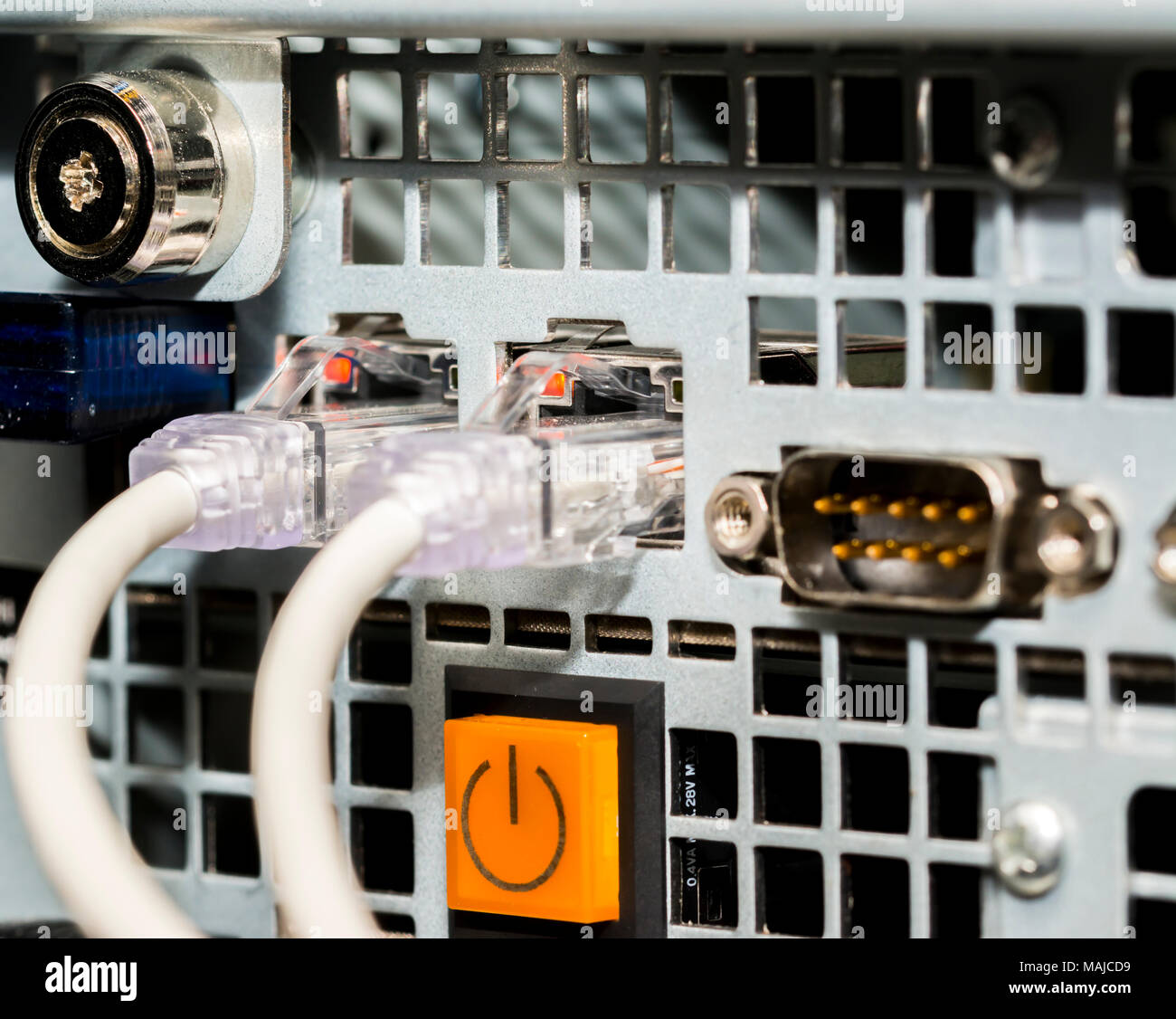 Network cables and servers in a technology data center Network cables ...