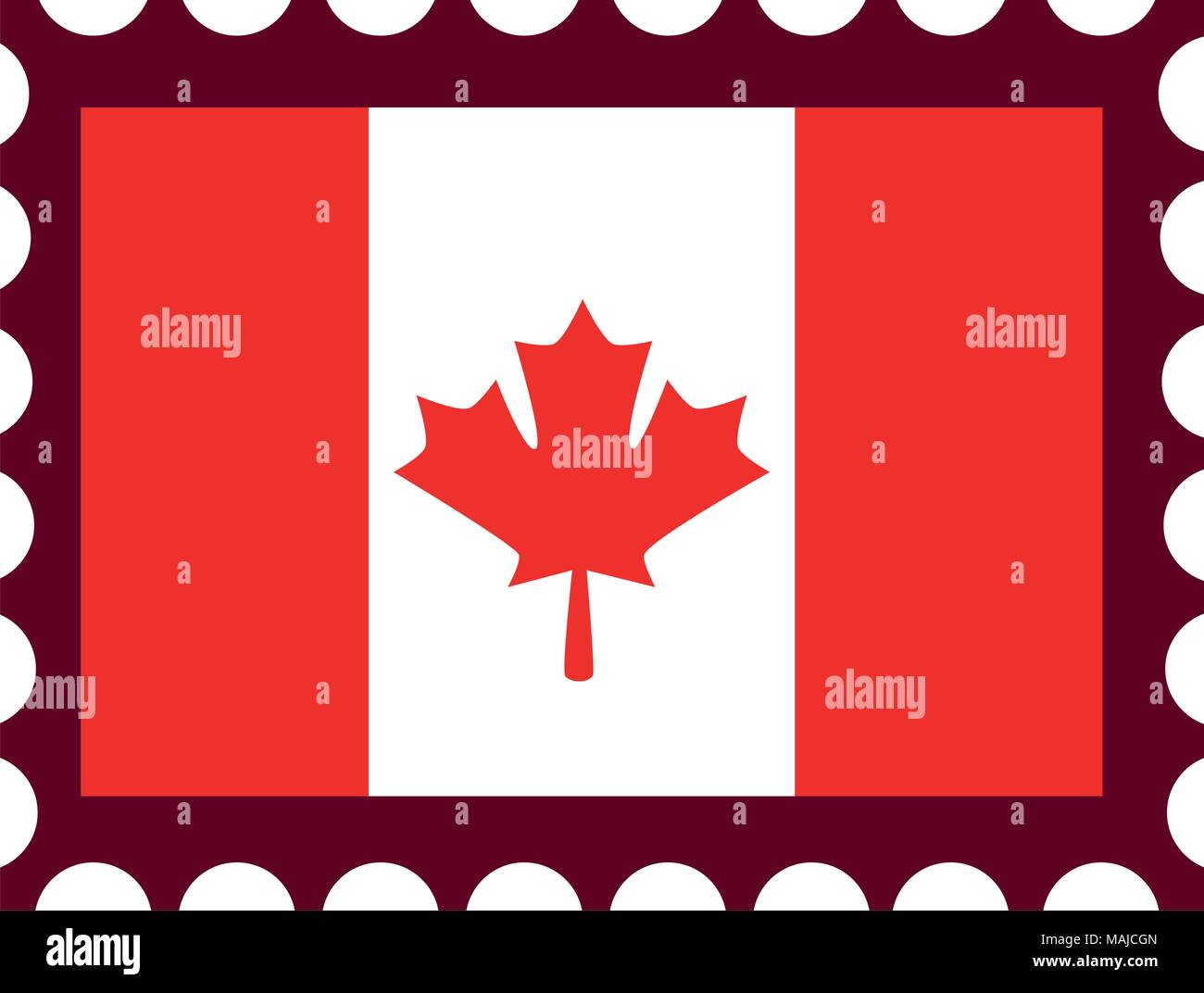 canadian flag with postage stamp vector illustration design Stock ...