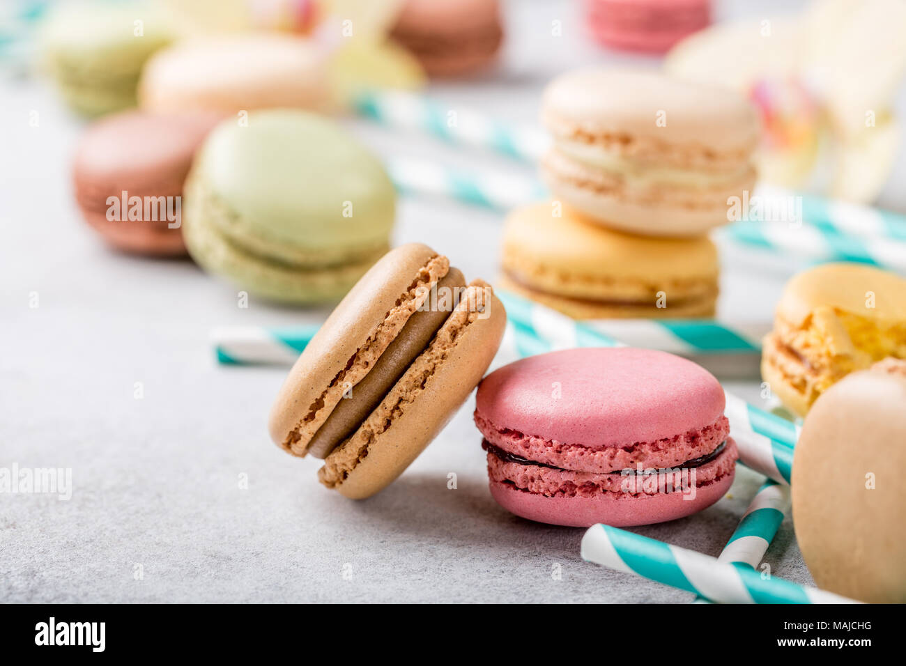 French assorted macarons Stock Photo - Alamy